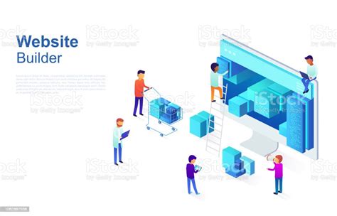 프로그래머 팀 웹 페이지 디자인을 사이트 구조를 만든다 Ui 개발의 사업 개념 Ux 디자인 Seo 최적화 아이소메트릭 벡터 그림 흰색 배경에 고립입니다 3차원 형태에 대한