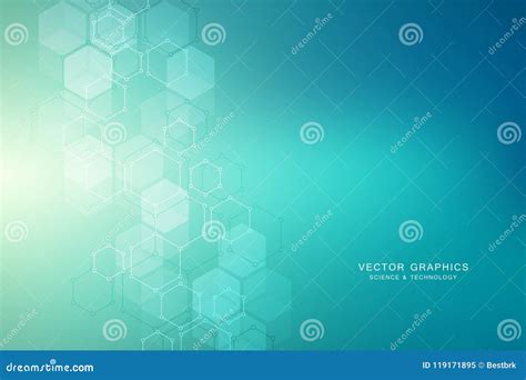 Hexagonal Molecular Structure For Medical Science And Digital Technology Design Abstract