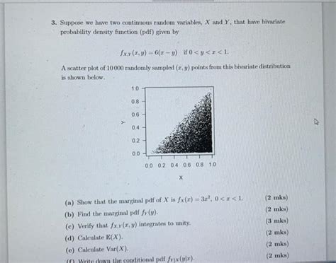 Solved 3 Suppose We Have Two Continuous Random Variables X