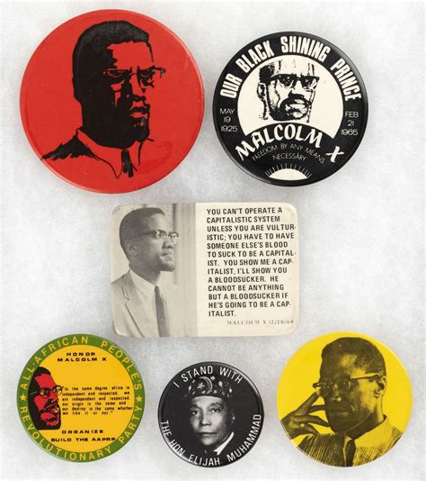 Hakes Malcolm X Civil Rights Collection Of Six Buttons