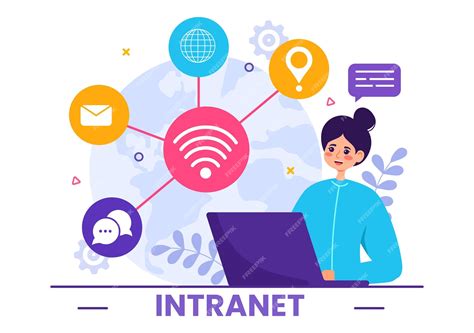 Premium Vector Intranet Internet Network Connection Technology Vector Illustration To Share