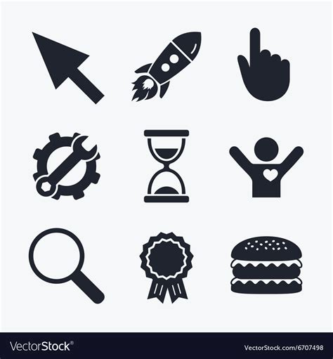 Mouse Cursor Icon Hourglass Magnifier Glass Vector Image