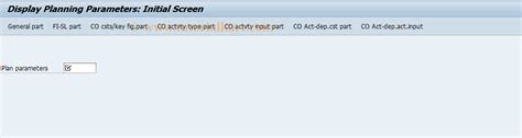 KPG SAP Tcode Display Planning Parameters