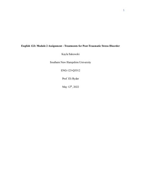 2 5 Assignment Writing Notes English 123 Module 2 Assignment Treatments For Post