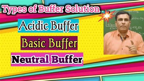 Types Of Buffer Solution Acidic Buffer Basic Buffer And Neutral Buffer Youtube