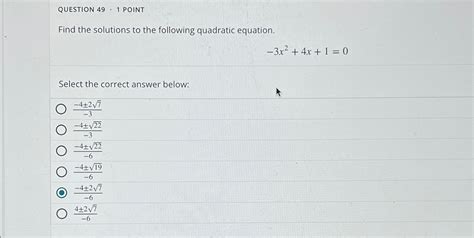 solved question 49 1 ﻿pointfind the solutions to the
