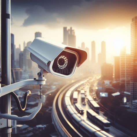 Cctv System Security Cam Monitoring The Outdoor Ai Generative Stock