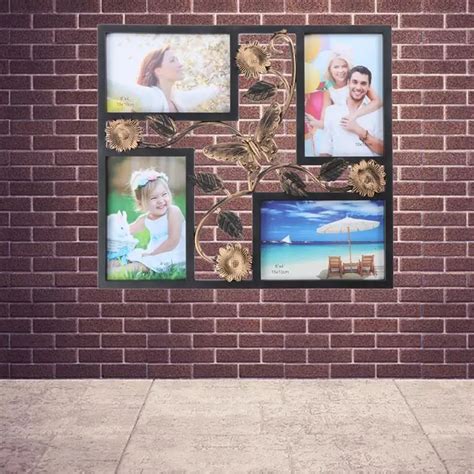 Декоративная 4 открывающаяся настенная фоторамка с цветами и бабочкой винтажная коллаж Рамка для