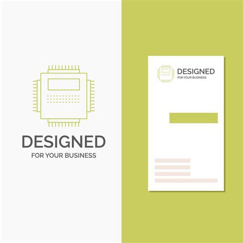 Business Logo For Processor Hardware Computer Pc Technology Vertical Green Business