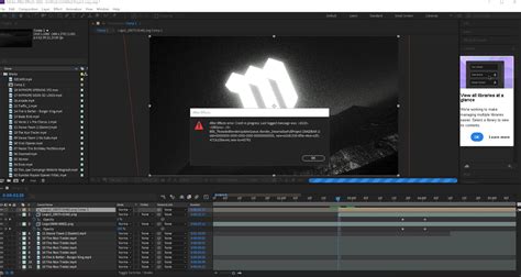 After Effects Error Crash In Progress Last Logge Adobe Community