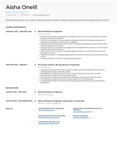 10 Build Release Engineer Resume Examples That Work
