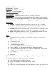 Speech 1 Outline Docx Name Evelyn Ficke Section CMST 1110 8505 Instructor Mrs Stephanie