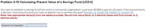 Solved Problem Calculating Present Value Of A Savings Chegg