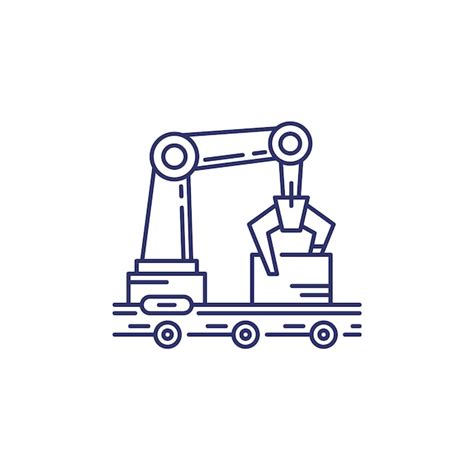 Premium Vector Robotic Assembly Line Automation Of Production Icon