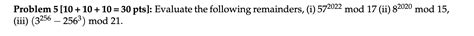 Solved Problem 5 10101030 Pts Evaluate The Following