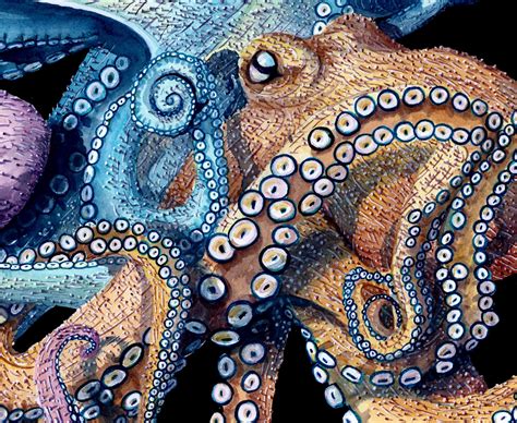Octopuses Art Print Ocean Poster Etsy