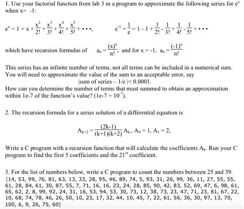Use Your Factorial Function From Lab 3 In A Program