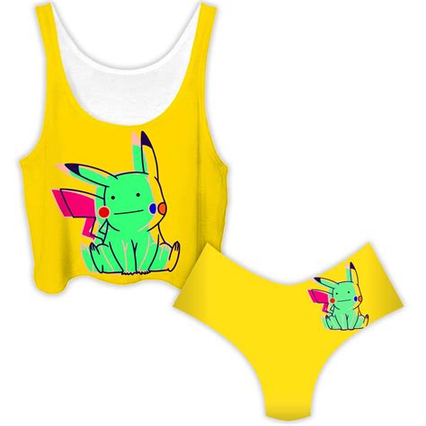 Ditto Pikachu Crop Top And Booty Shorts Combo Iedm