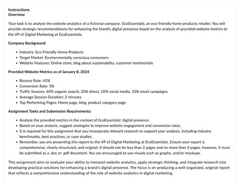 Solved InstructionsOverviewYour Task Is To Analyze The Chegg