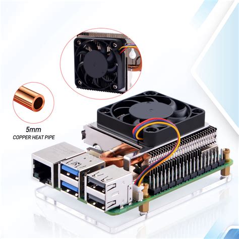 52pi Ultra Thin Ice Tower Cooler For Raspberry Pi 5 Low Profile Coole 52pi Store