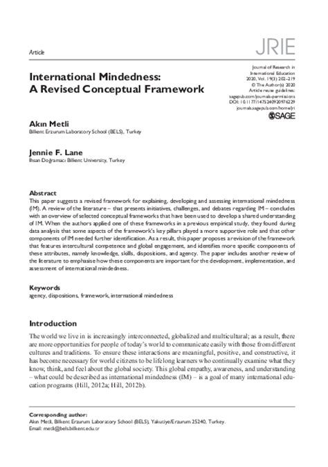 Pdf International Mindedness A Revised Conceptual Framework Pdf International Mindedness A Revised Conceptual Framework