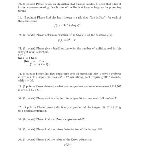 Solved 10 5 Points Please Devise An Algorithm That Finds