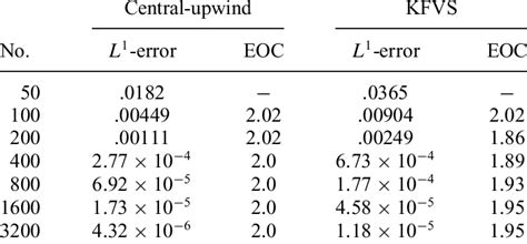 l 1 errors and eoc of schemes in the one dimensional case download