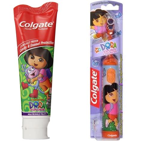 Colgate Powered Dora The Explorer Extra Soft Toothbrush Colgate Dora Toothpaste