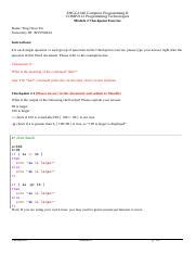 Module 2 Checkpoint 1 Docx ENGG1340 Computer Programming II COMP2113