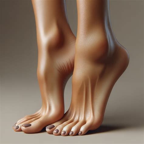 Womans Beautiful Feet Realistic Side View Depiction Ai Art