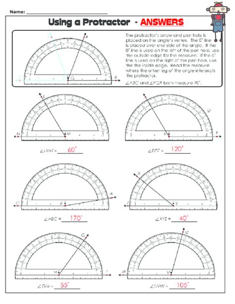 Using A Protractor To Measure Angles Worksheets