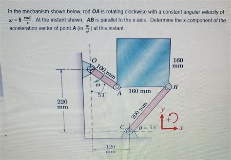 Solved In The Mechanism Shown Below Rod OA Is Rotating Chegg Com