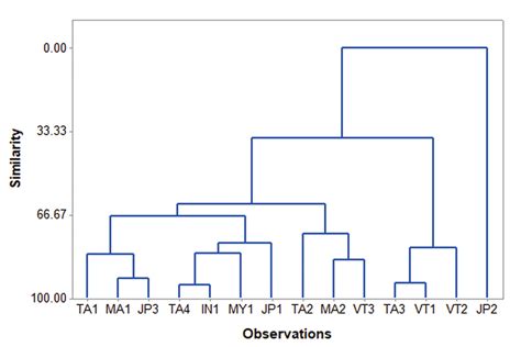 Cluster Analysis Based On The Euclidean Distances Among The 14 Download Scientific Diagram