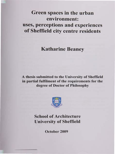 Green Spaces In The Urban Environment Pdf Qualitative Research Methodology