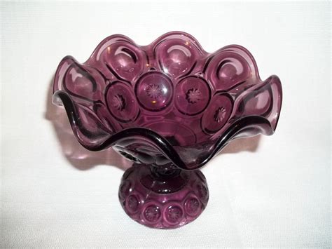 Vintage Moon And Stars Amethyst Footed Candy Dish Le Smith 2400