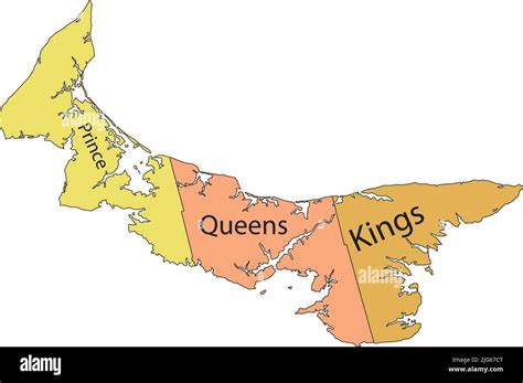 Pastel Flat Vector Administrative Map Of The Canadian Province Of
