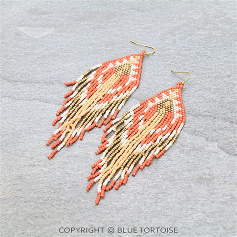 4″ Western Seed Bead Fringe Dangle Earrings Bluetortoisewholesale