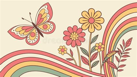 Rainbow And Flowers Cheerful Design And Colorful Floral Art Vector Design Generative Ai Stock