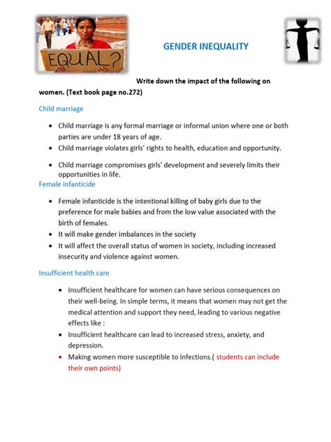 Gender Inequality Classroom Notes Pdf Discrimination And Race