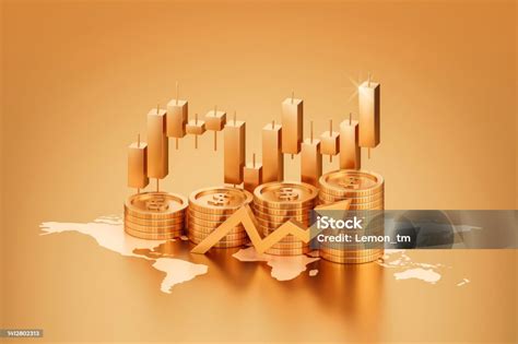 성장 금융 경제에 글로벌 금 비즈니스 투자 시장 주식 통화 금융 이익 다이어그램 또는 황금 그래프 은행 교환 및 투자 차트 가격