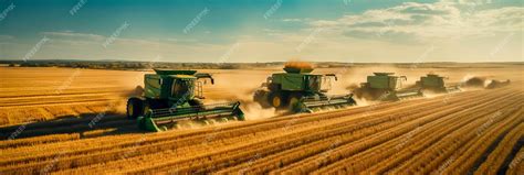 Premium Photo Harvesting Machinery In Action Overhead View Of A Farm During The Harvest Season