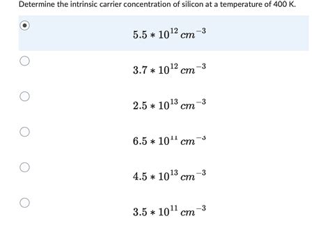 Solved Determine The Intrinsic Carrier Concentration Of
