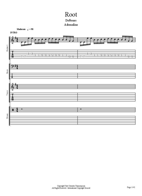 Deftones Root Drum Tab And Chords Defftones