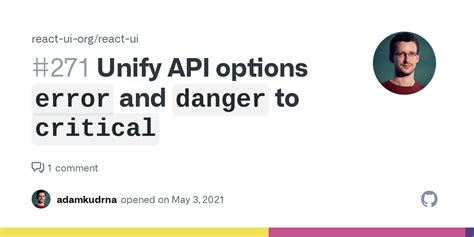 unify api options `error` and `danger` to `critical` · issue 271 · react ui org react ui · github