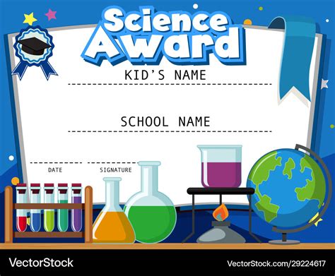 Certificate Template Design For Science Award Vector Image The Best
