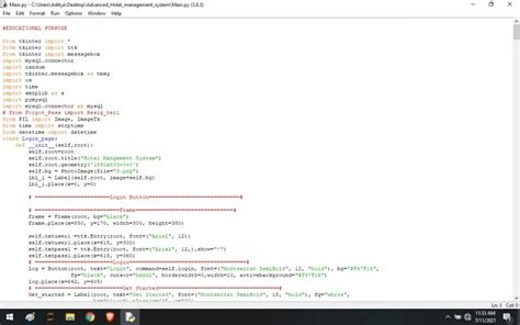 Python Program To Advancedhotelmanagementsystem Using Python