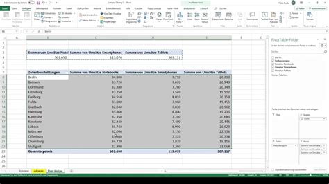 Erstellen Und Anpassen Von Pivot Tabellen In Excel