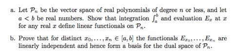 Linear Algebra How To Show That The Functionals Given Form A Basis For The Dual Space