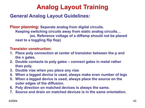 Analog Layout Basic Analog Layout Basic Analog Layout Basic Pptx