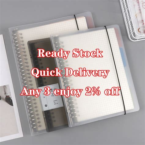 A5 B5 A4 Refillable Plastic Cover Note Book Loose Leaf 60 Sheets Binder Notebook Refill Shopee